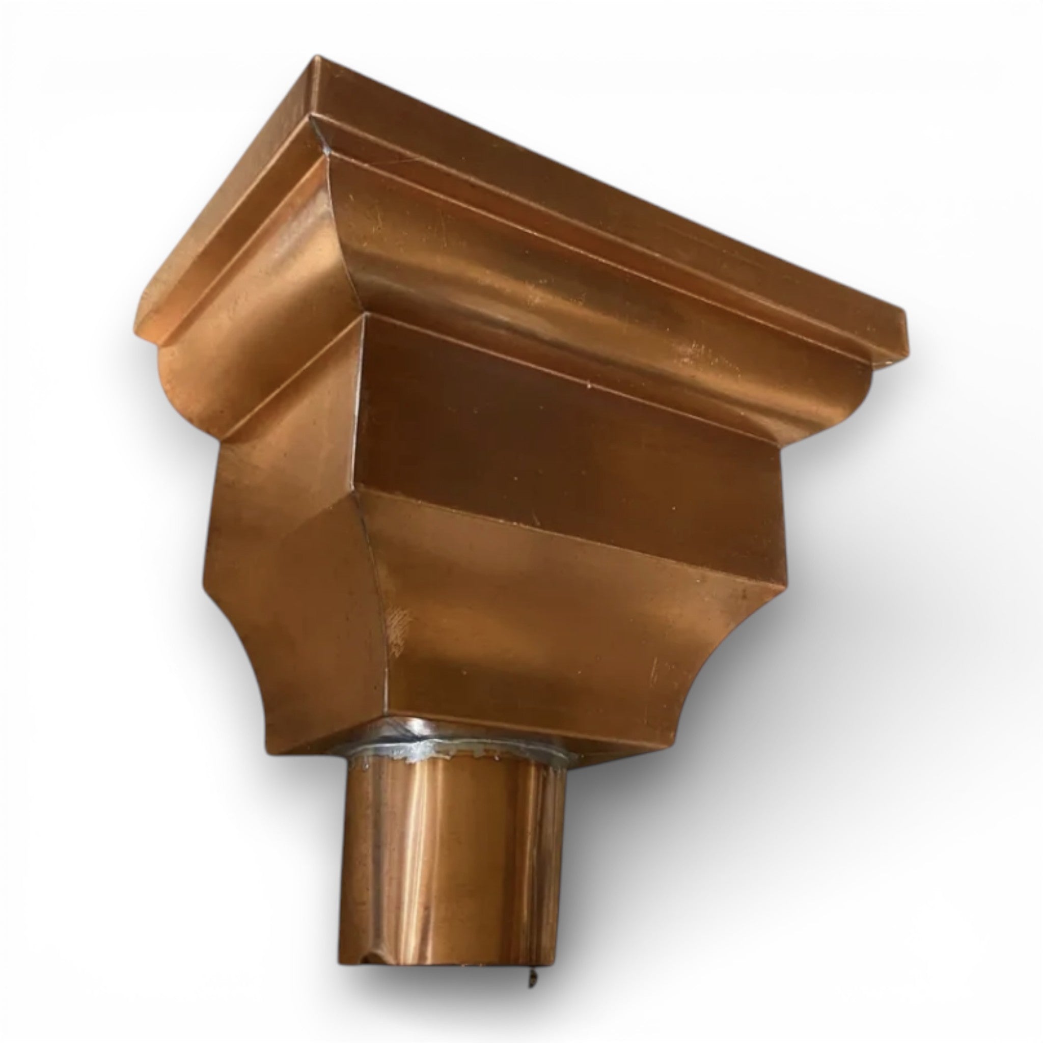 Copper Leader Head | Decorative Conductor Head for 4" Round Downspouts ...