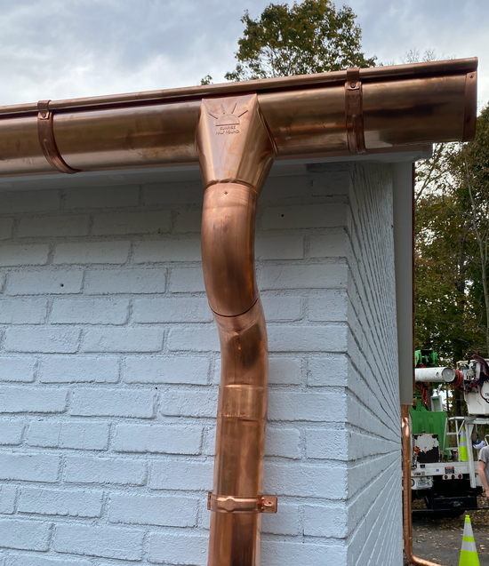 Copper Half Round Gutter Sample | 6" Half round traditional front bead ...