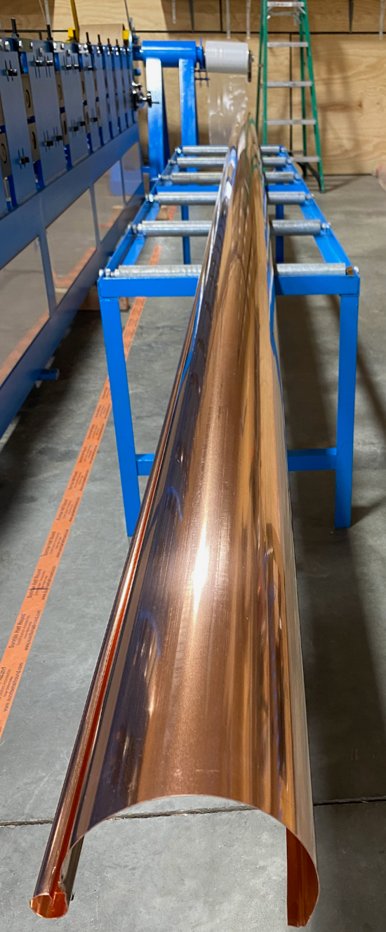 Copper Gutter Sample | European Style Gutters – Sunrise Half Round